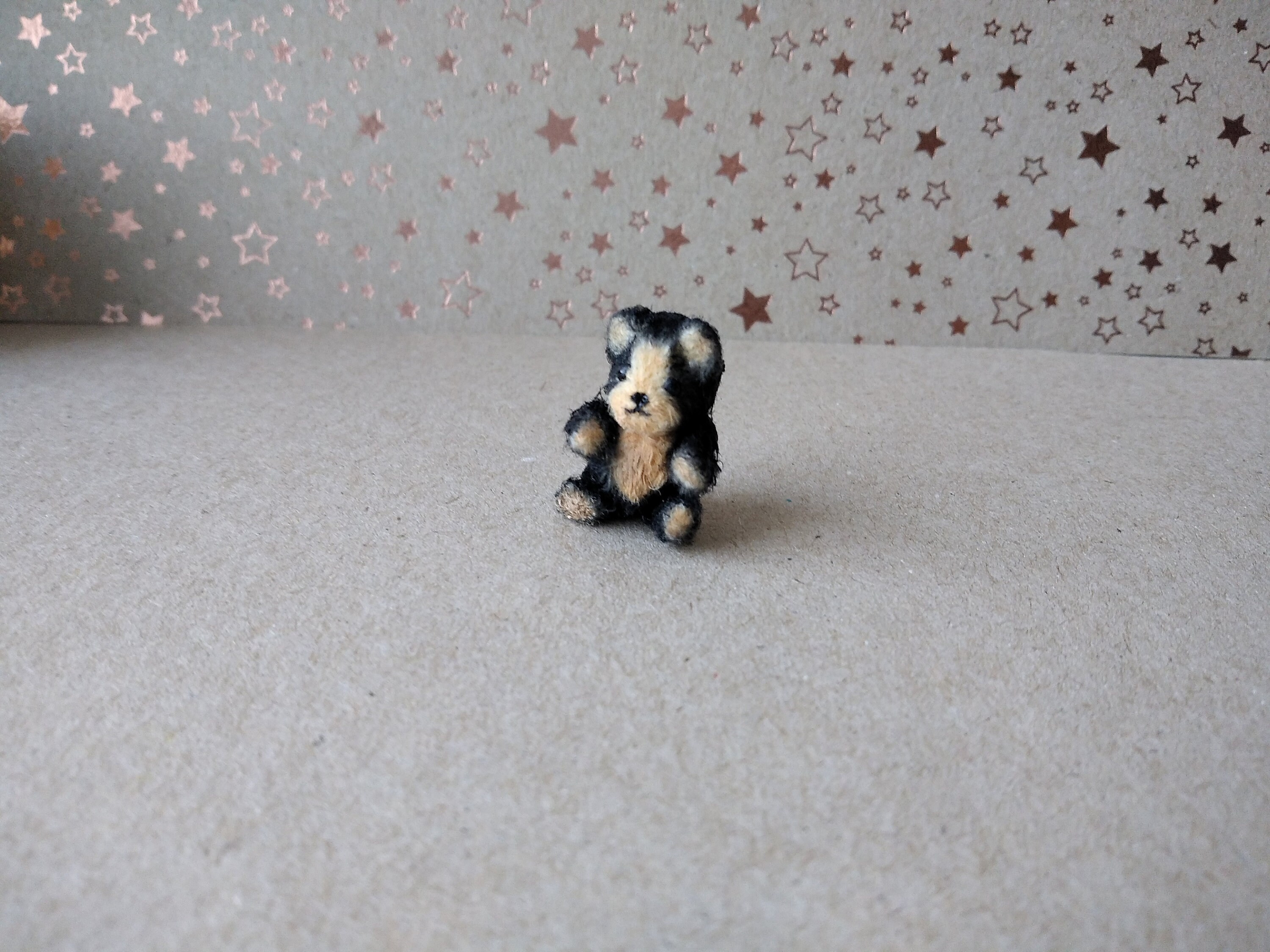 Micro Miniature Black Bear Collection Toy Crochet Animal Tiny Bear Mini ...