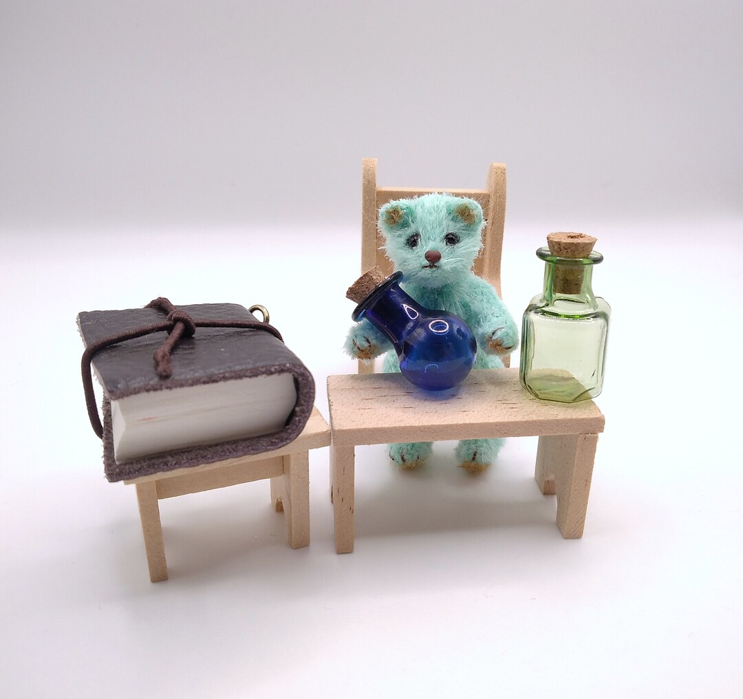 Miniature Mint Teddy Bear: OOAK Crochet Mini Animal Dollhouse Pet ...