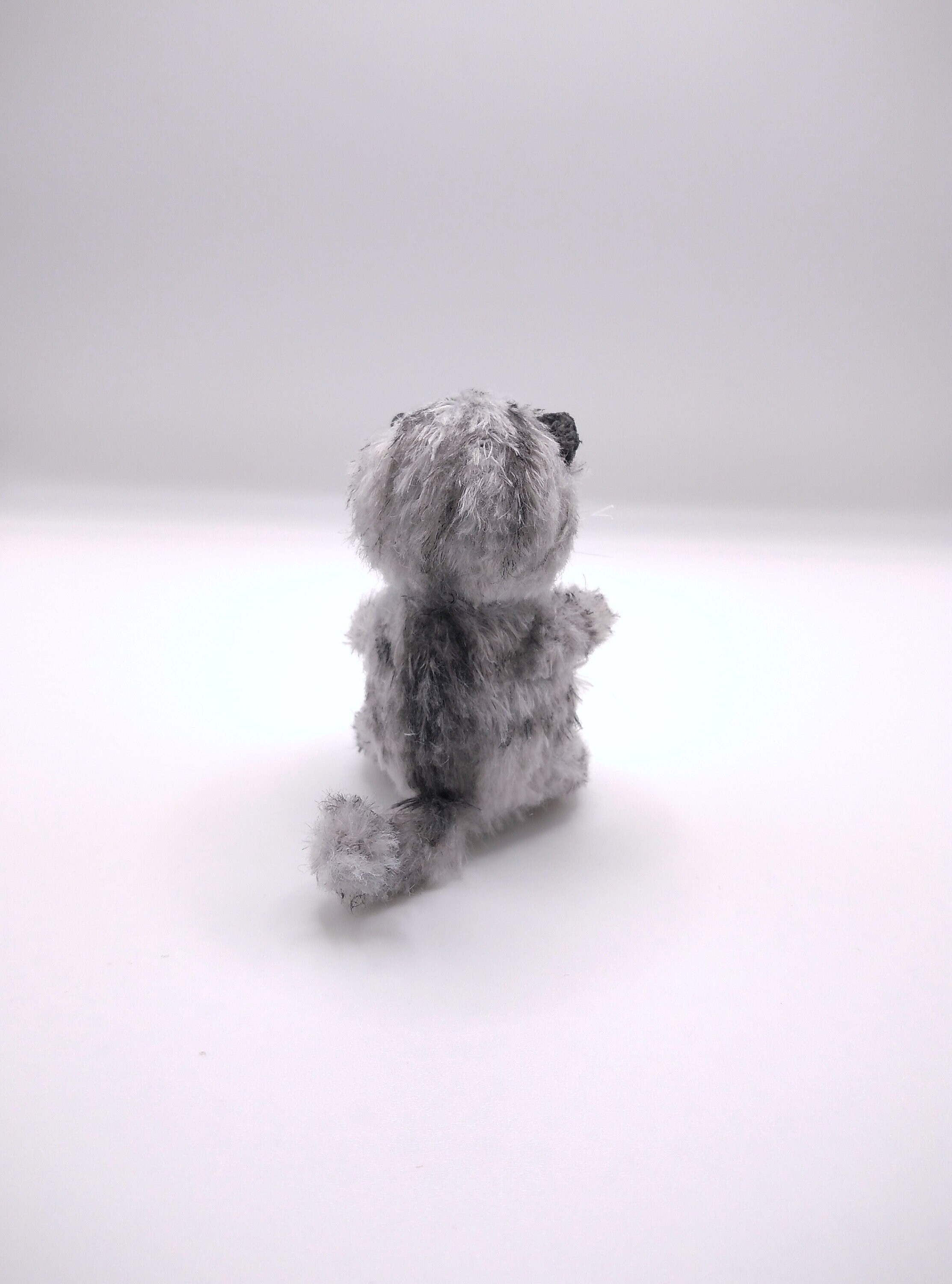 Miniature Tabby Cat Mini Gray Cat Dollhouse Pet Tiny Soft Kitten Teddy ...