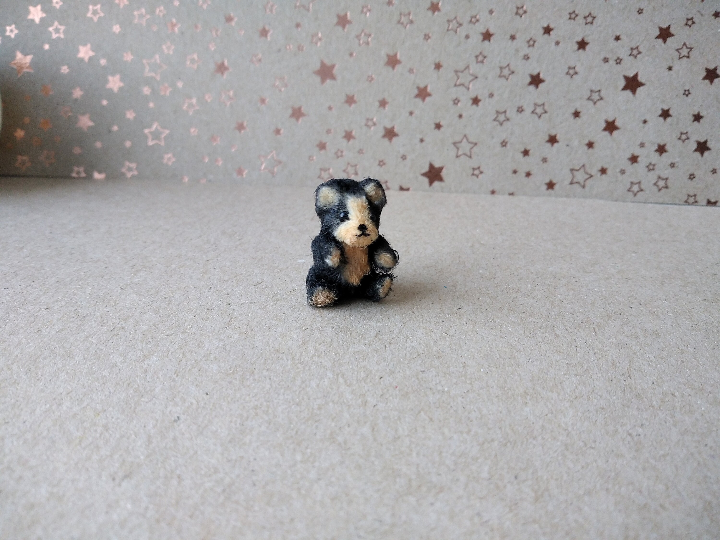 Micro Miniature Black Bear Collection Toy Crochet Animal Tiny Bear Mini ...