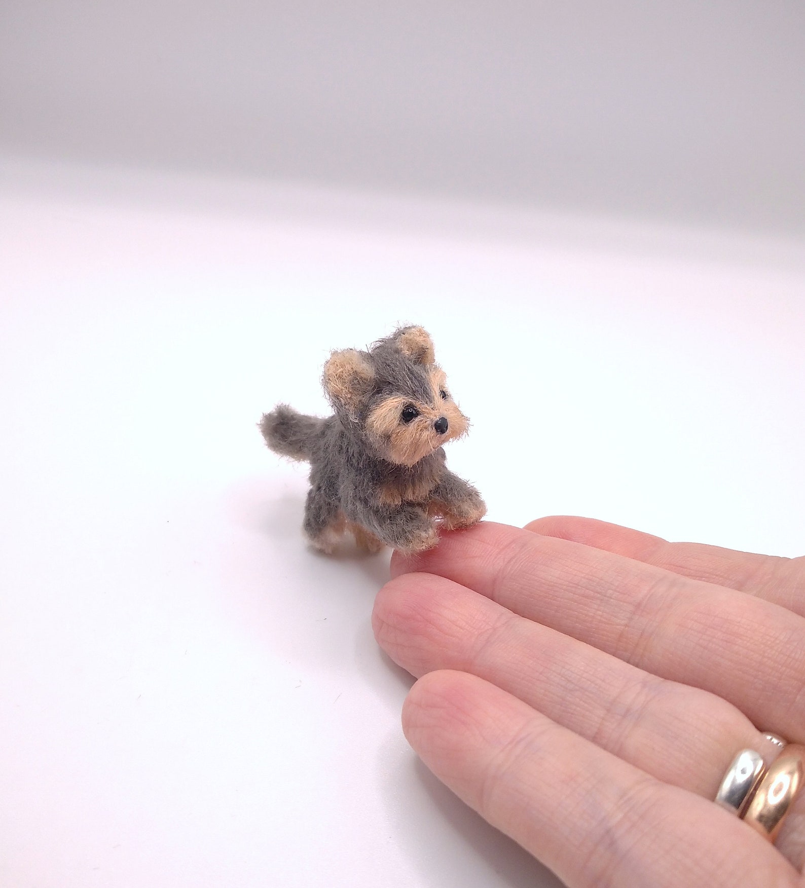Miniature Yorkshire Terrier Crochet Mini Dog Tiny Toy Puppy Dollhouse ...