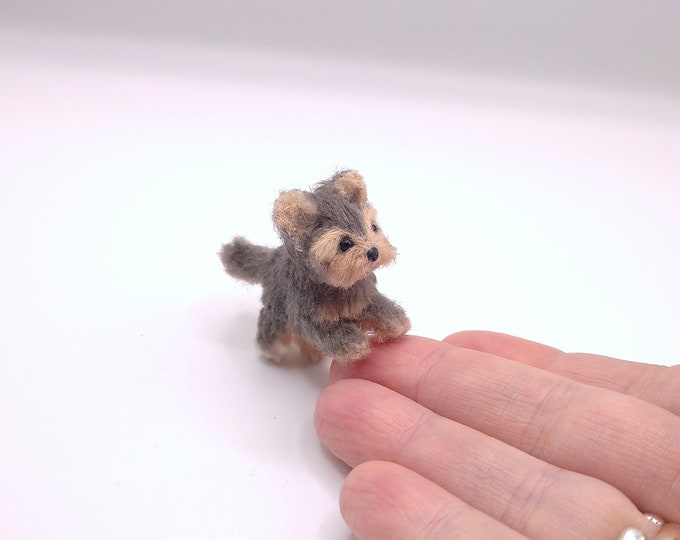 Miniature Yorkshire Terrier Crochet Mini Dog Tiny Toy Puppy Dollhouse ...