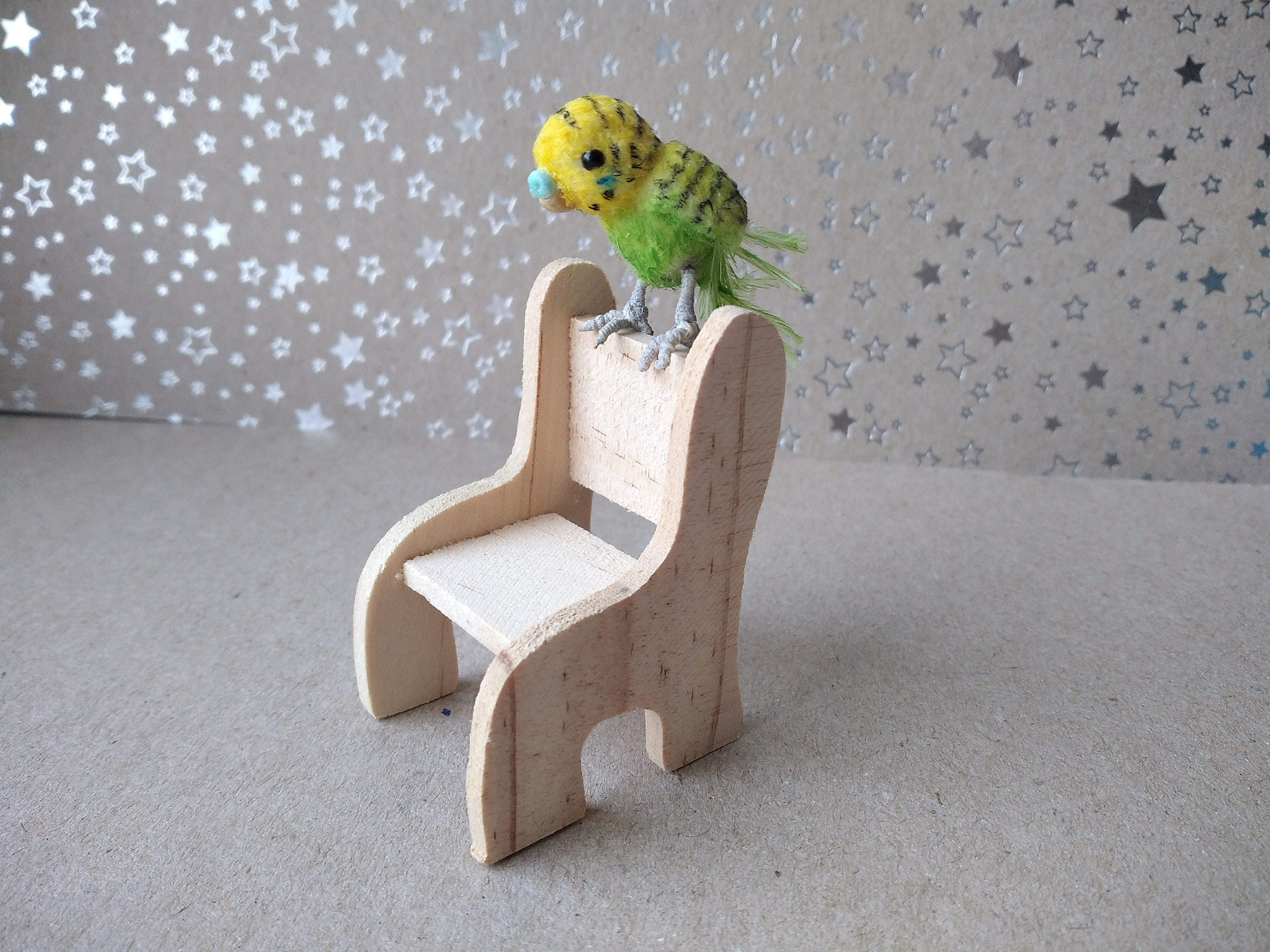 Green Miniature Wavy Parrot Mini Crochet Bird for Doll Dollhouse Pet ...