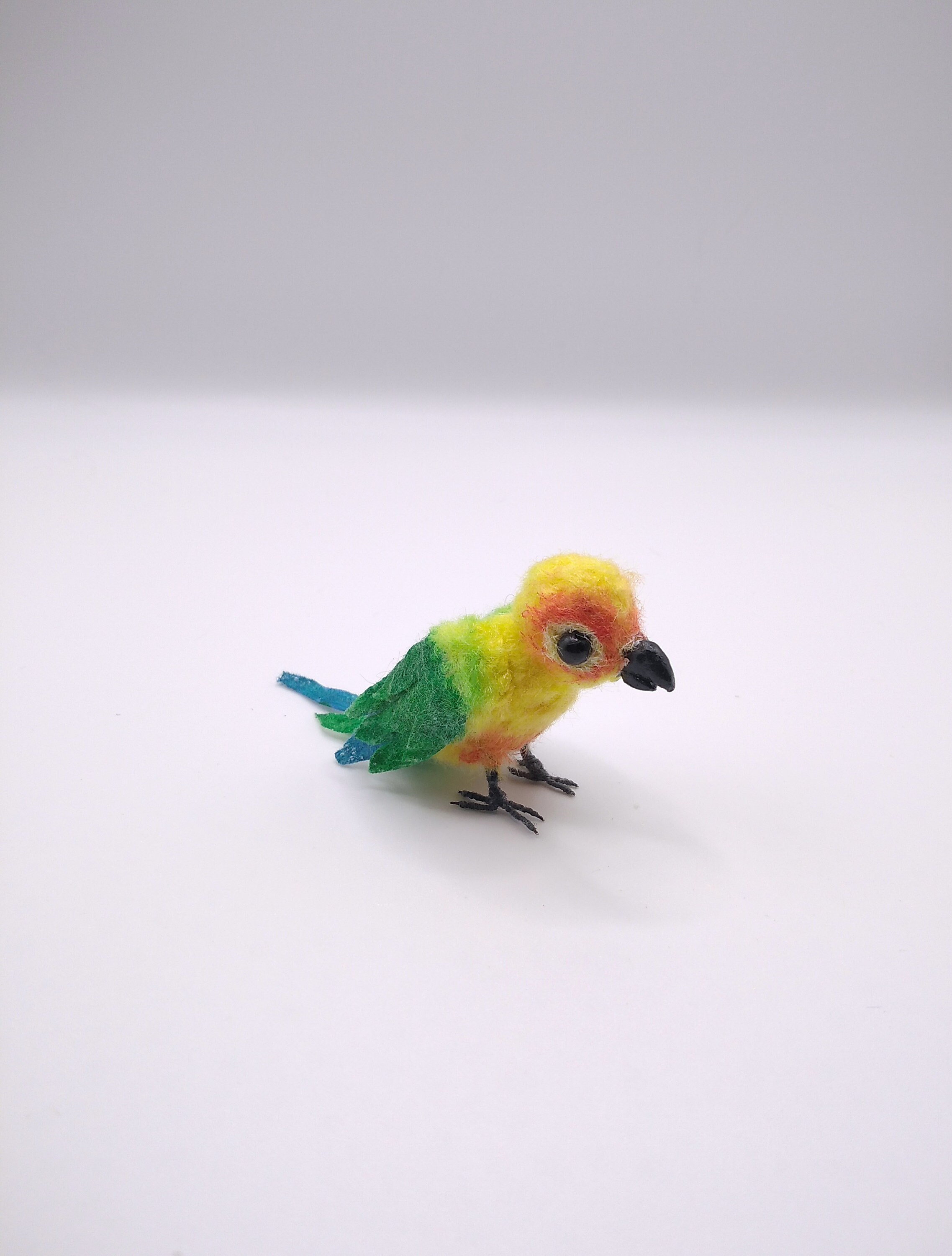 Miniature Sun Conure Yellow Parrot Mini Crochet Bird Dollhouse Pet ...