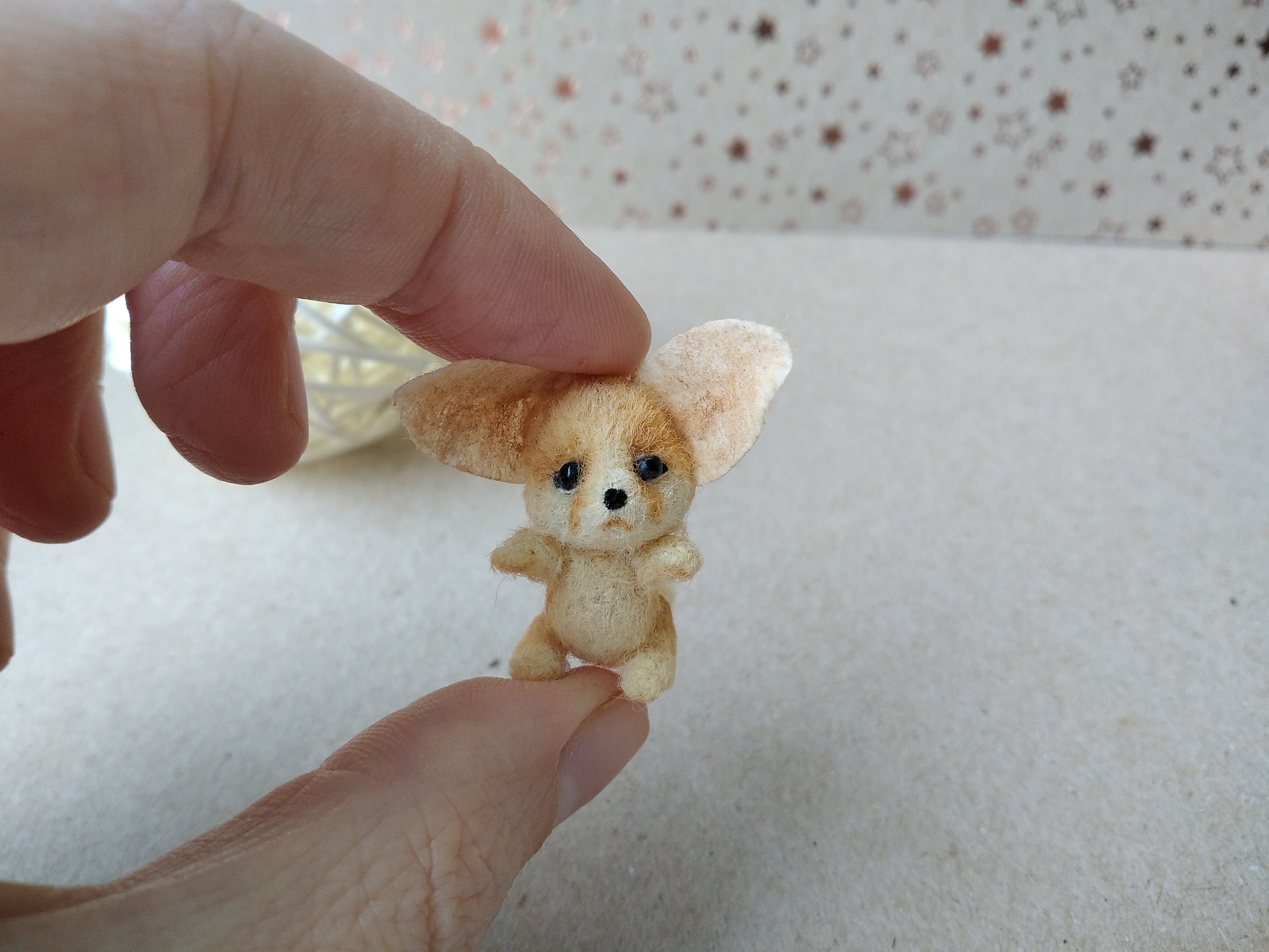 Miniature crochet tiny fox collection interior soft toy dollhouse pet ...