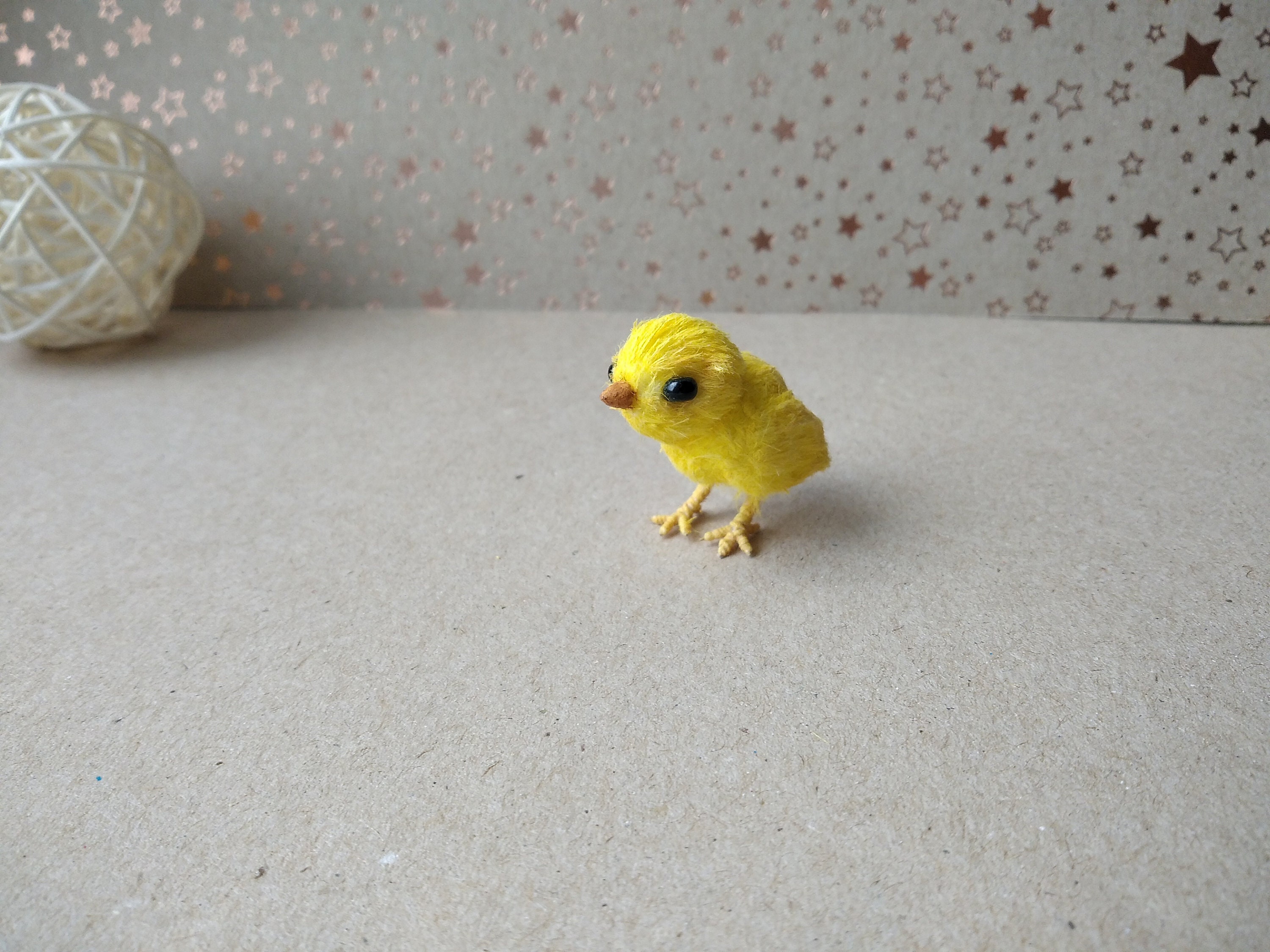 Miniature Yellow Chick Crochet Mini Bird Chicken for Doll Dollhouse Pet ...
