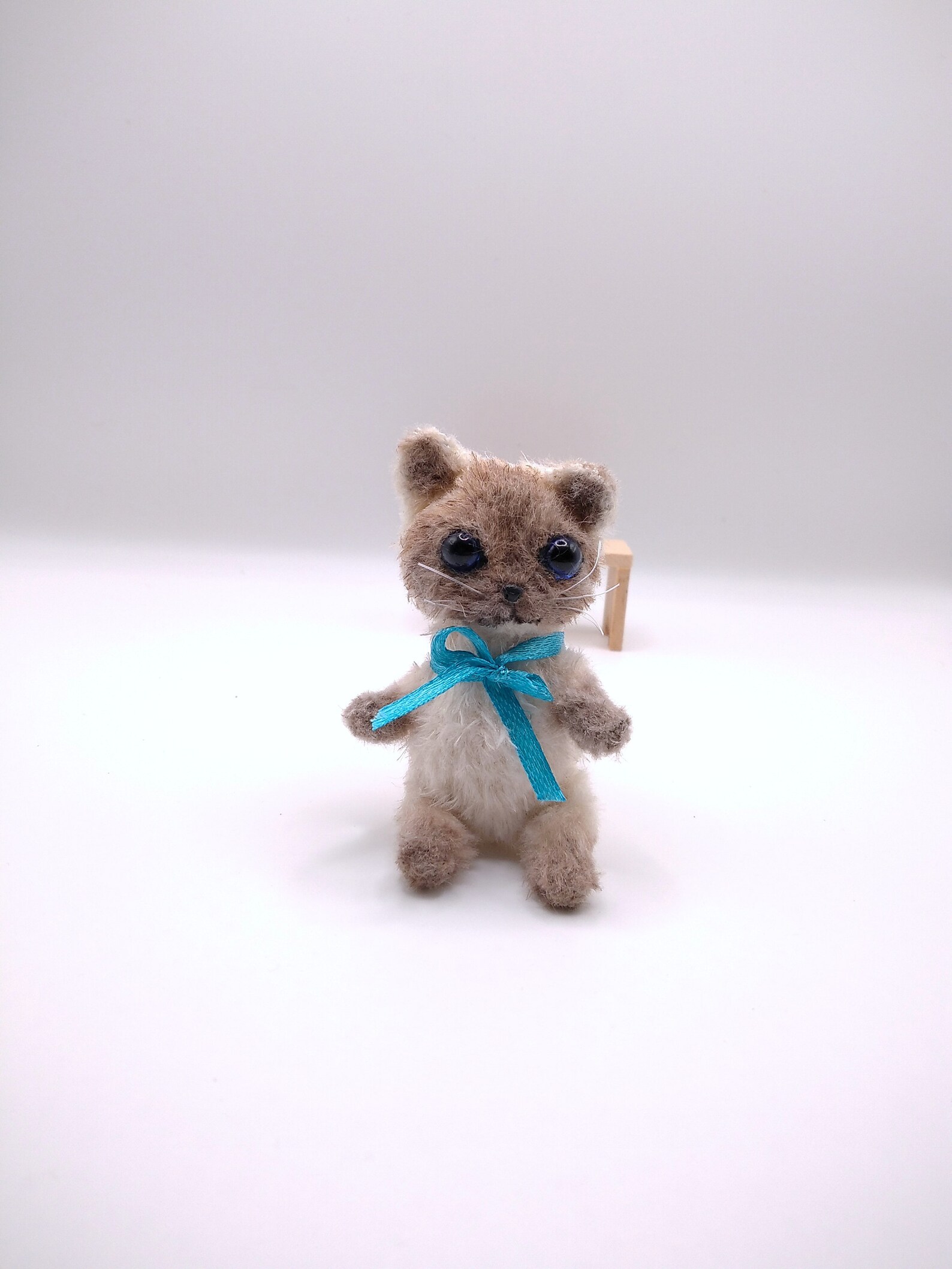 Miniature Siamese Cat Mini Crochet Amigurumi Toy Dollhouse Pet Gift for ...