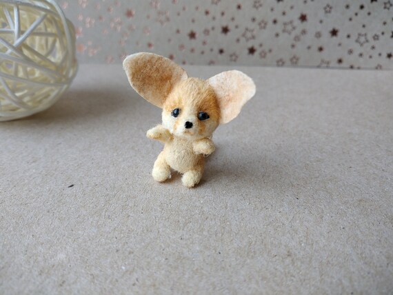 Miniature crochet tiny fox collection interior soft toy dollhouse pet ...