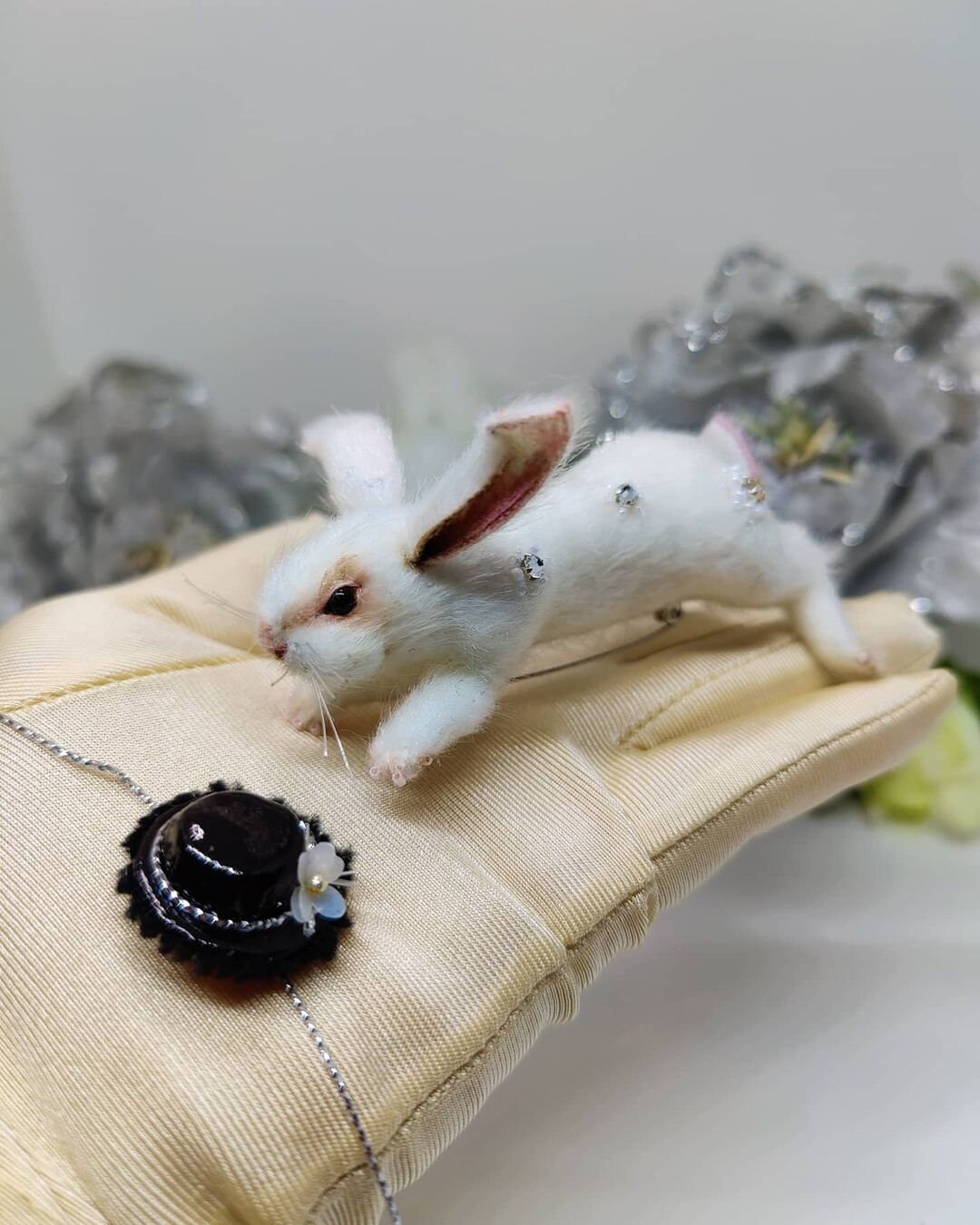 Rabbit Brooch Realistic Replica of Pet, Rabbit Figurine, Rabbit Pin ...