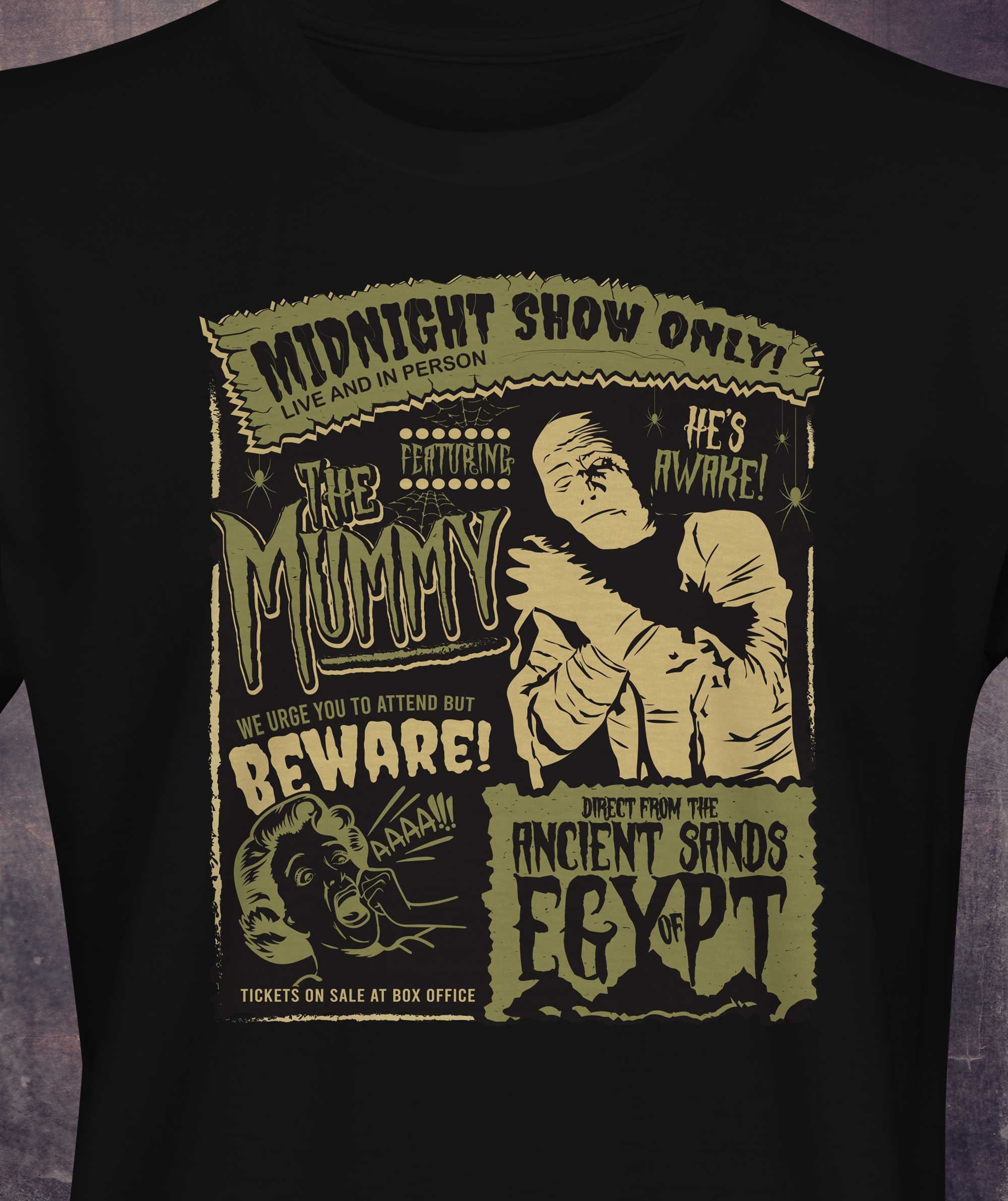 Vintage Retro the Mummy, Boris Karloff, Halloween Short-sleeve Unisex T ...
