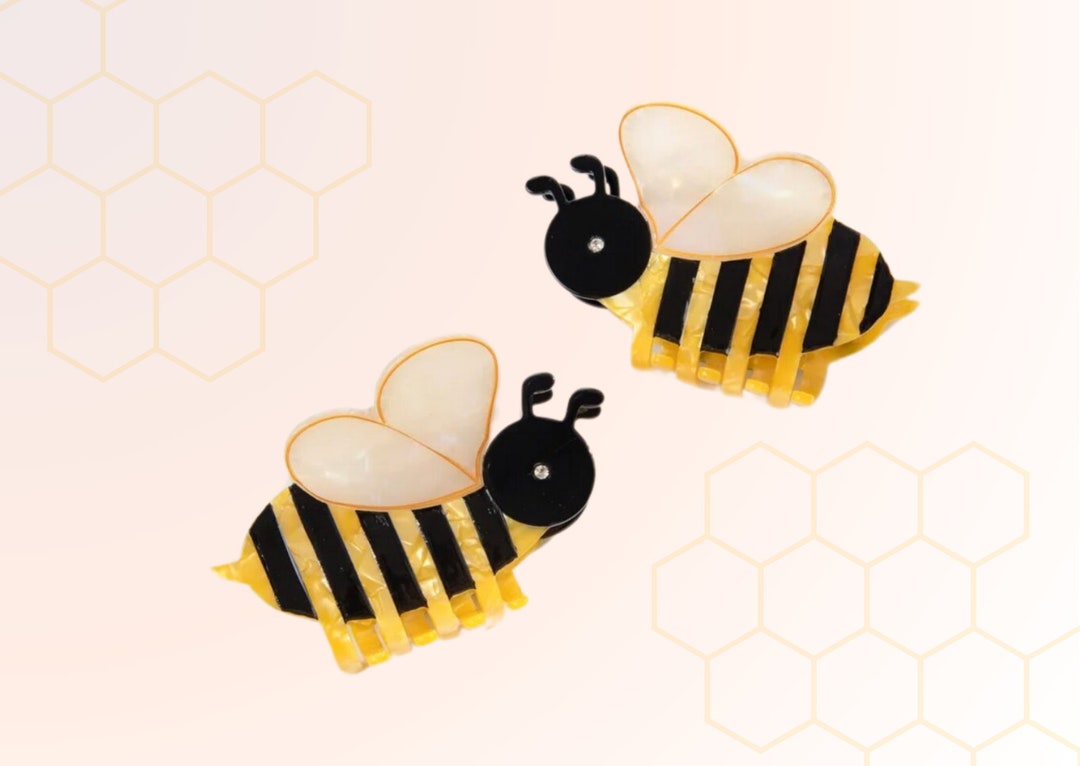 Original Design Bzz Bzz Bumble Bee Hair Claw Quirky Hair Claw Cute Bee ...