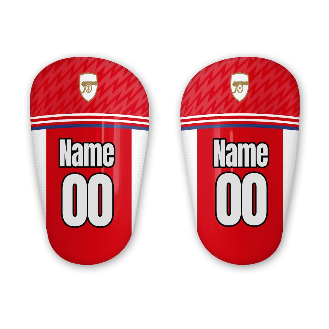 Personalised Mini Shin Pad, Arsenal UK Football Club, Foam Rubber ...