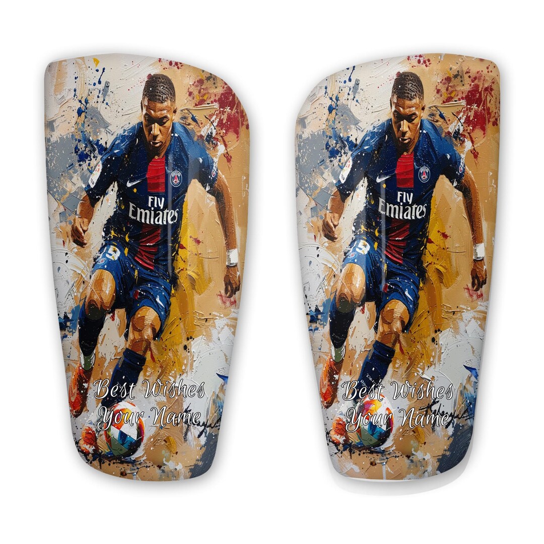 Kylian Mbappé Customised Shin Pad With Your Name, Personalised Gift ...