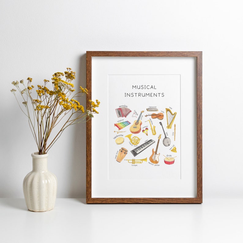 Musical Instruments Poster Homeschool Montessori Educational Printable ...