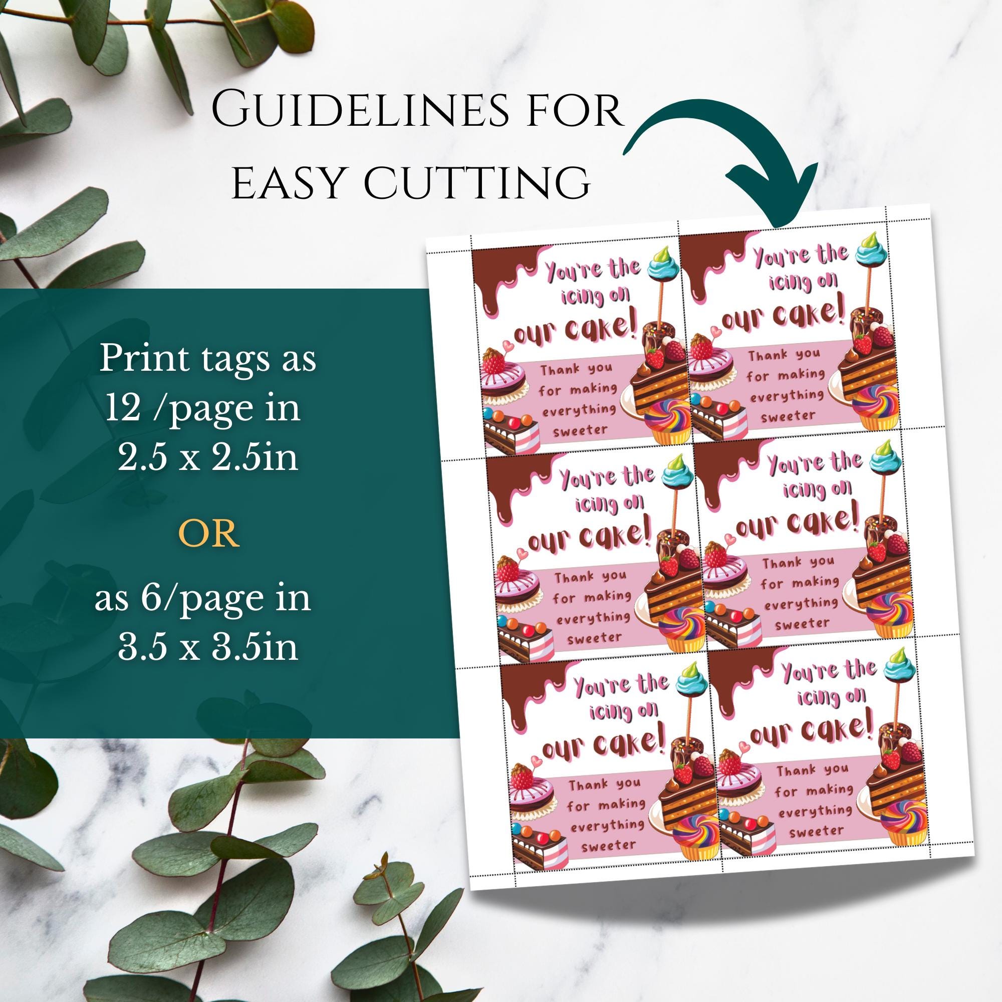 Cake Tag Employee Candy Bar Gift Tag Teacher Appreciation Thank You ...