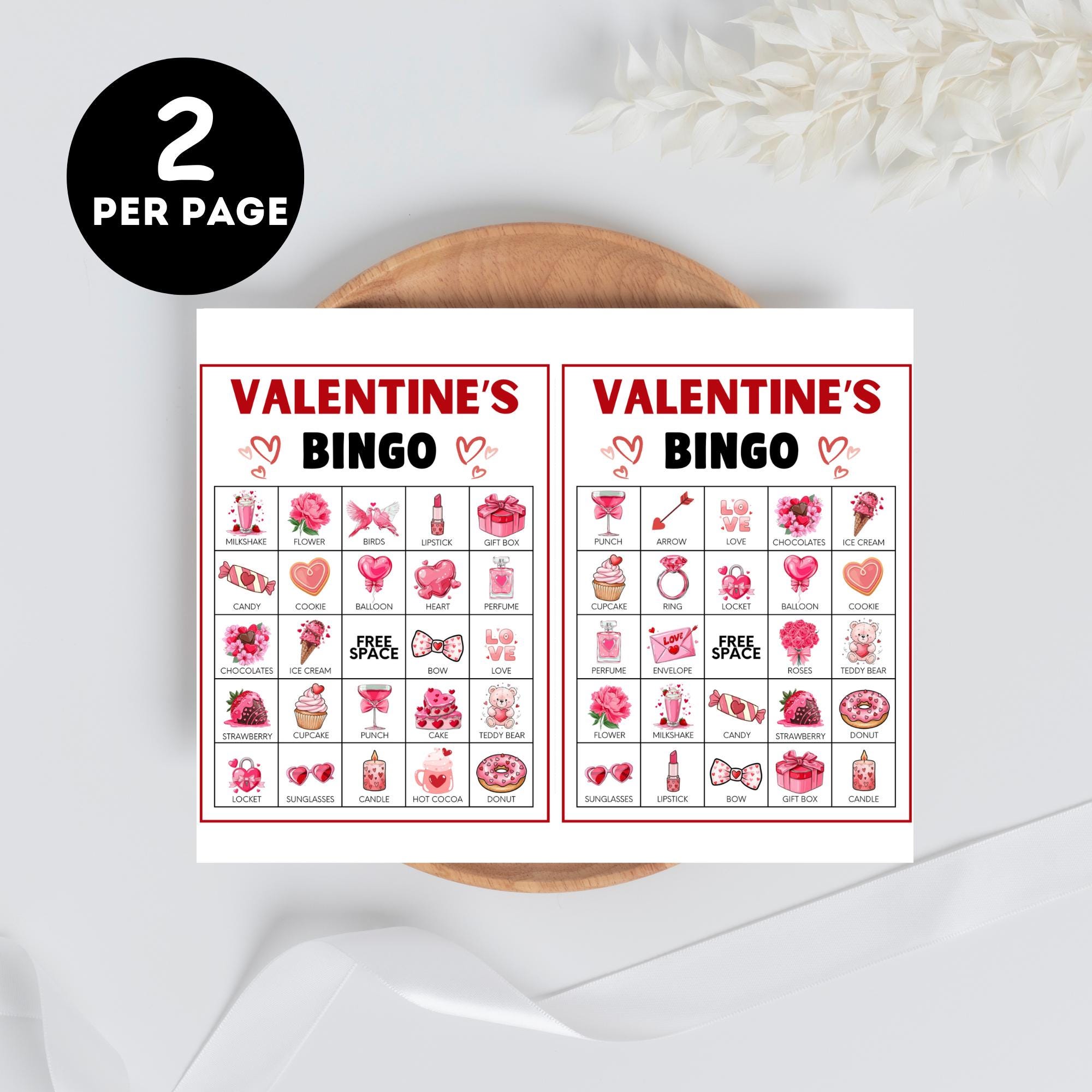 50 Valentine's Bingo Cards Printable Valentine Activity Work Valentines ...