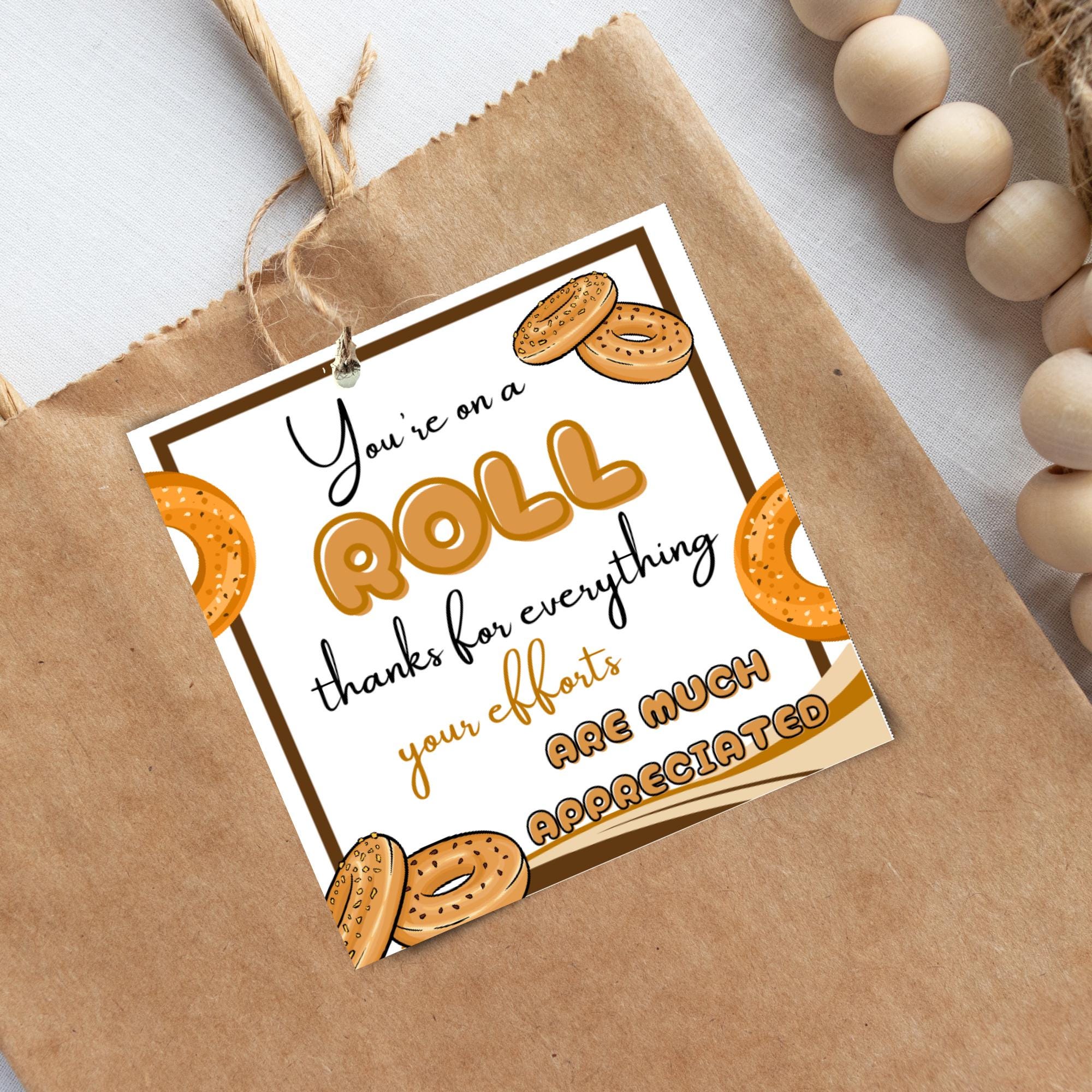 Team Bagel Gift Tag: Employee Appreciation Thank You (digital Download ...