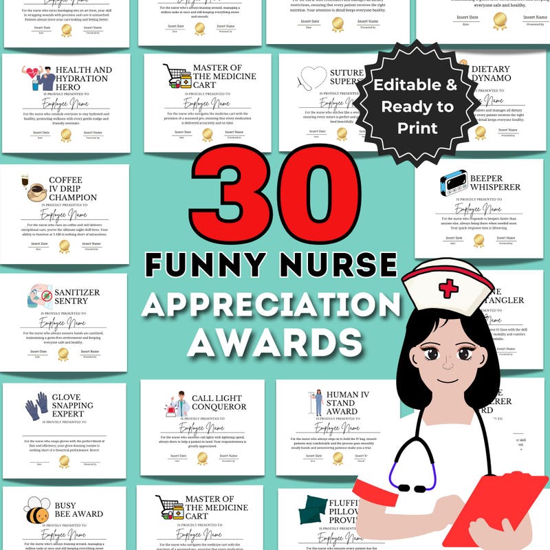 Funny Healthcare Appreciation Awards - Etsy
