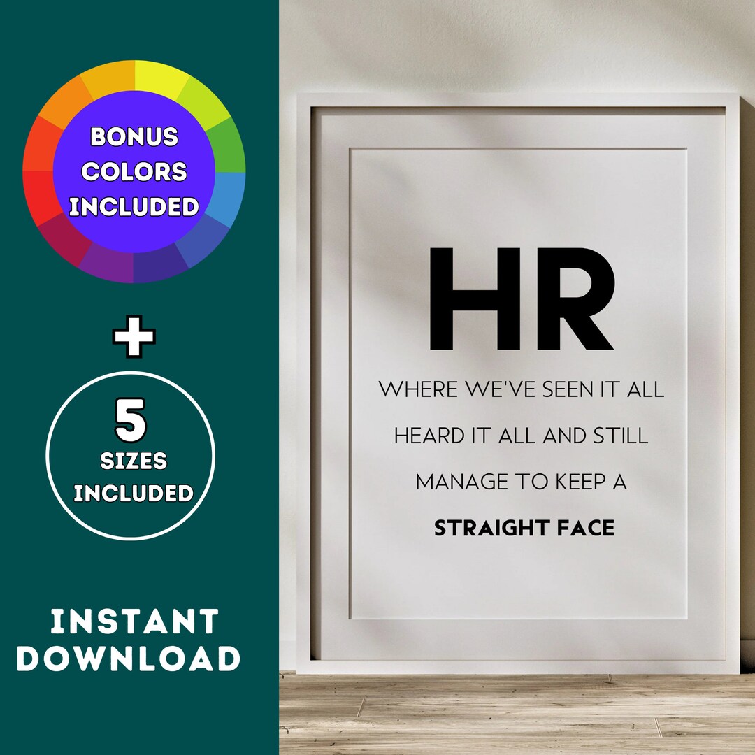 HR Office Print Humor Gift HR Manager Gift Poster HR Humor Office Decor ...