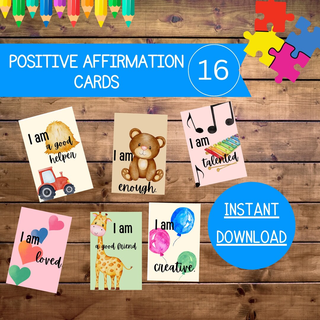 Positive Affirmation Cards for Kids 16 Printable Affirmation Cards ...
