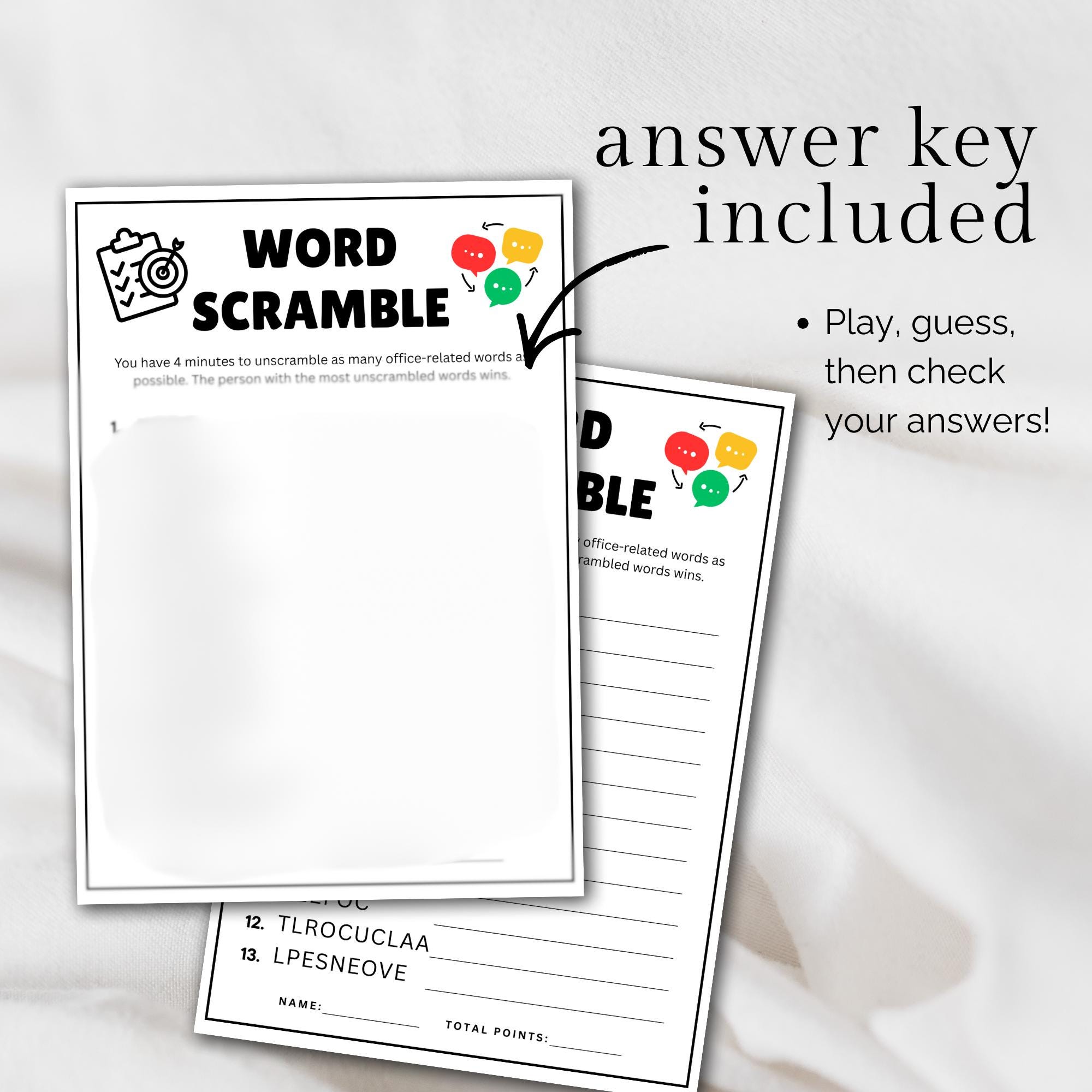 Team Building Word Scramble Game Team Building Office Party Game ...