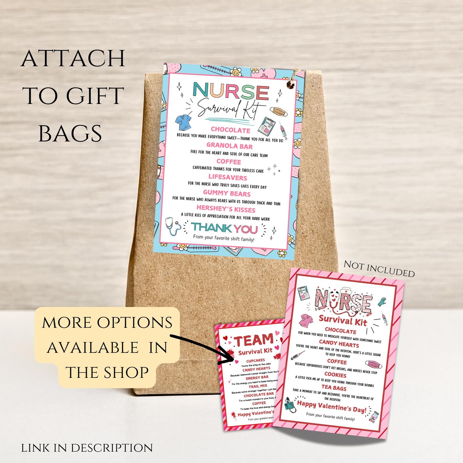 Editable Nurse Survival Kit Tag Happy Nurses Week Candy Gift Tag Nurse ...