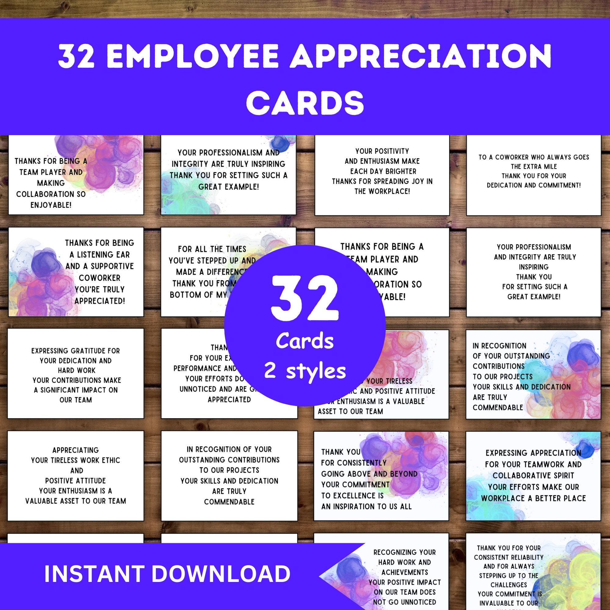 Employee Appreciation Cards Printable Coworker Gift Card Employee ...