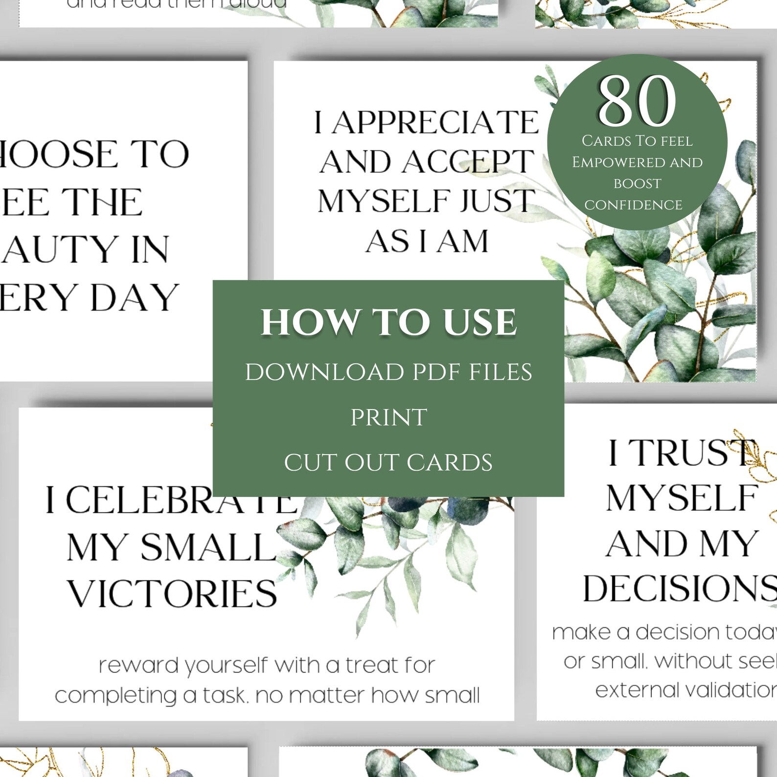 80 Self-love Affirmation Cards: Positive Quotes, Personal Growth ...
