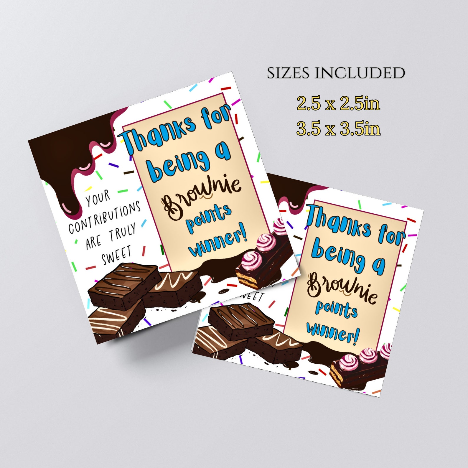 Brownie Appreciation Tags Brownie Points Favor Tags Teacher ...