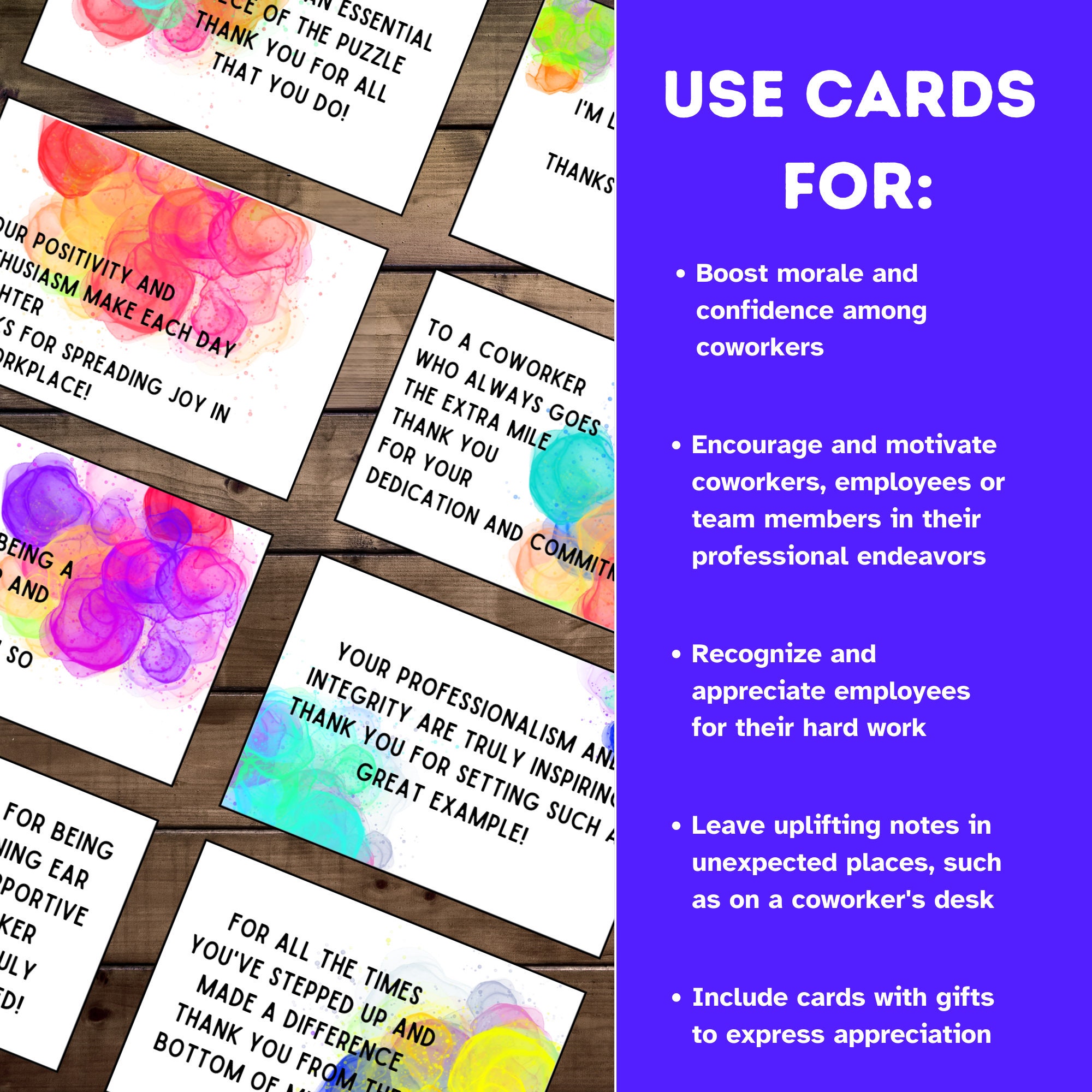 Employee Appreciation Cards Printable Coworker Gift Card Employee ...