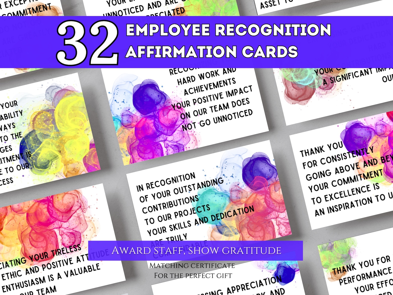 Employee Recognition Cards Team Appreciation Cards Teacher Appreciation ...