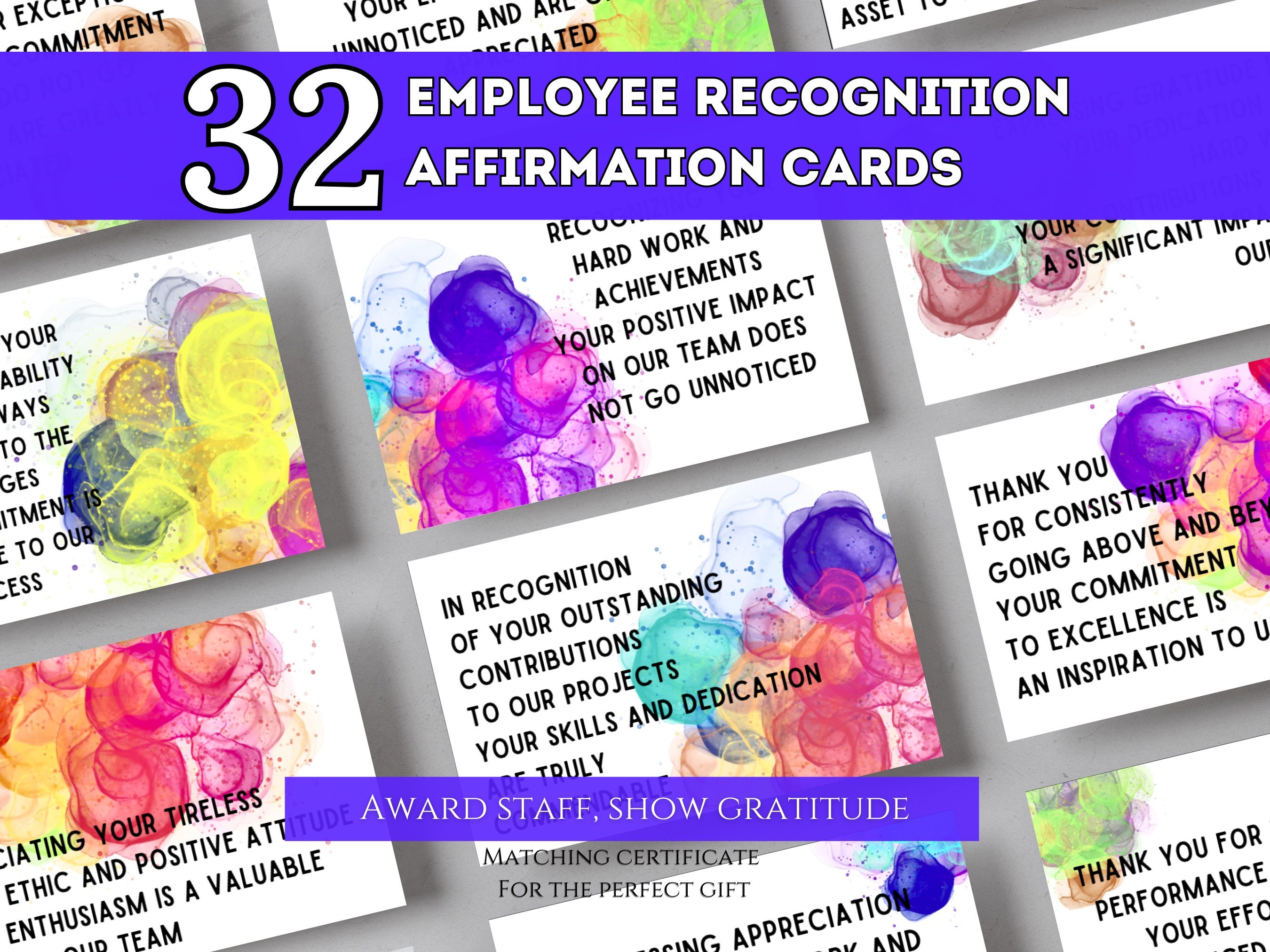 Employee Recognition Cards Team Appreciation Cards Teacher Appreciation ...