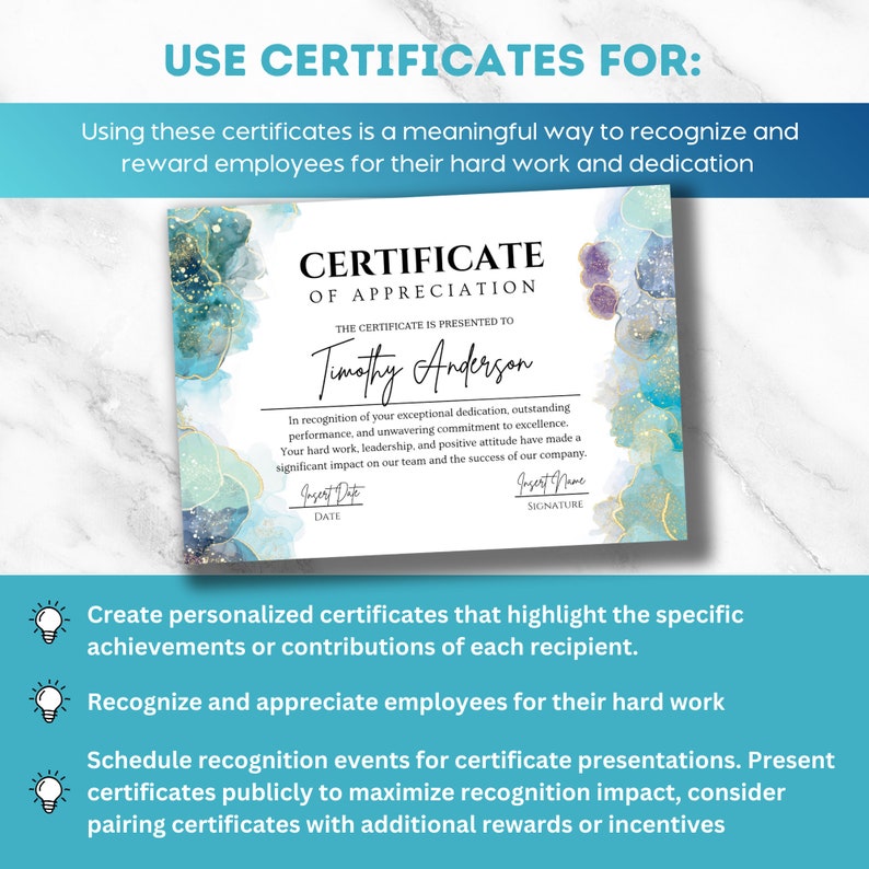 Certificate of Appreciation Awards Employee Recognition Office ...