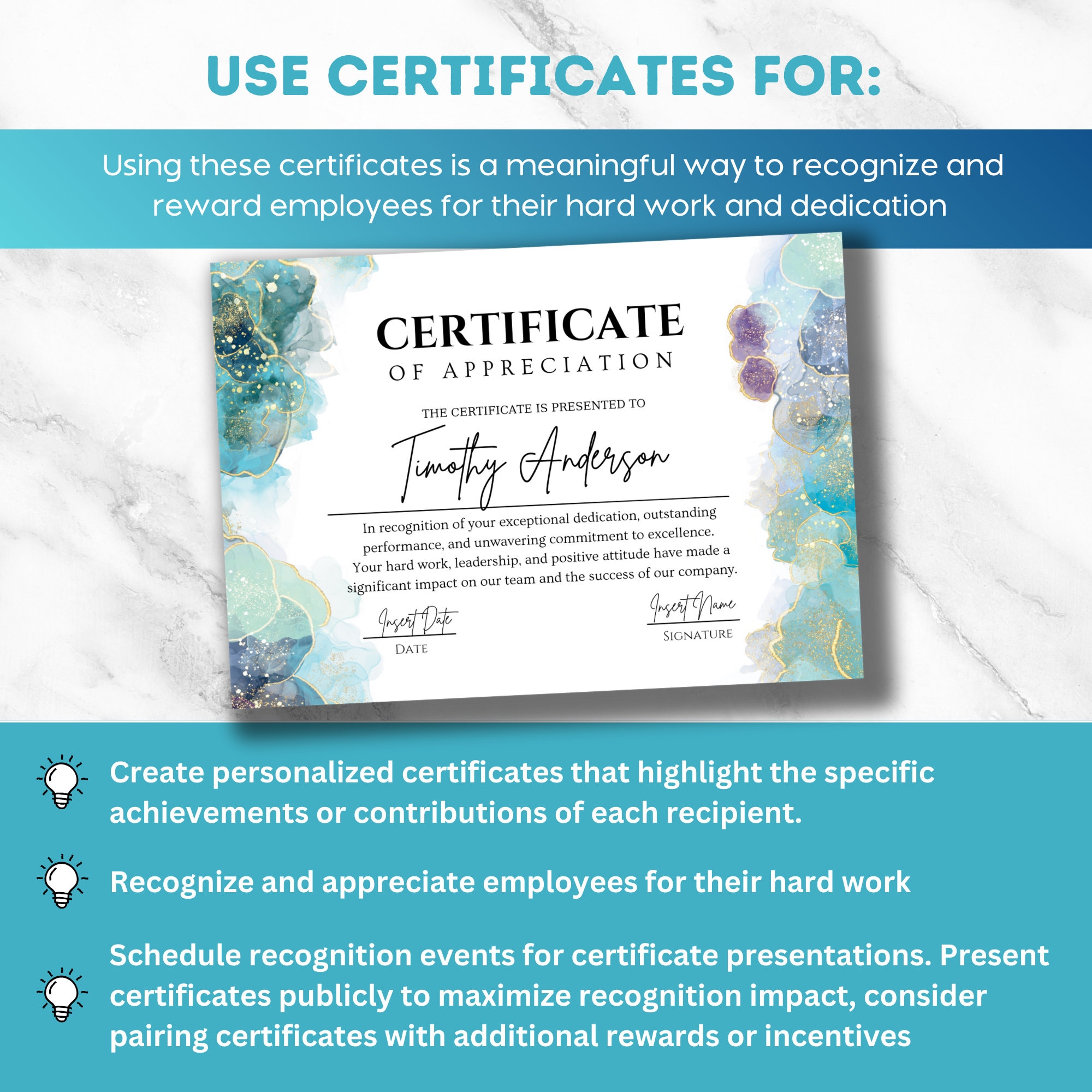 Certificate of Appreciation Awards Employee Recognition Office ...