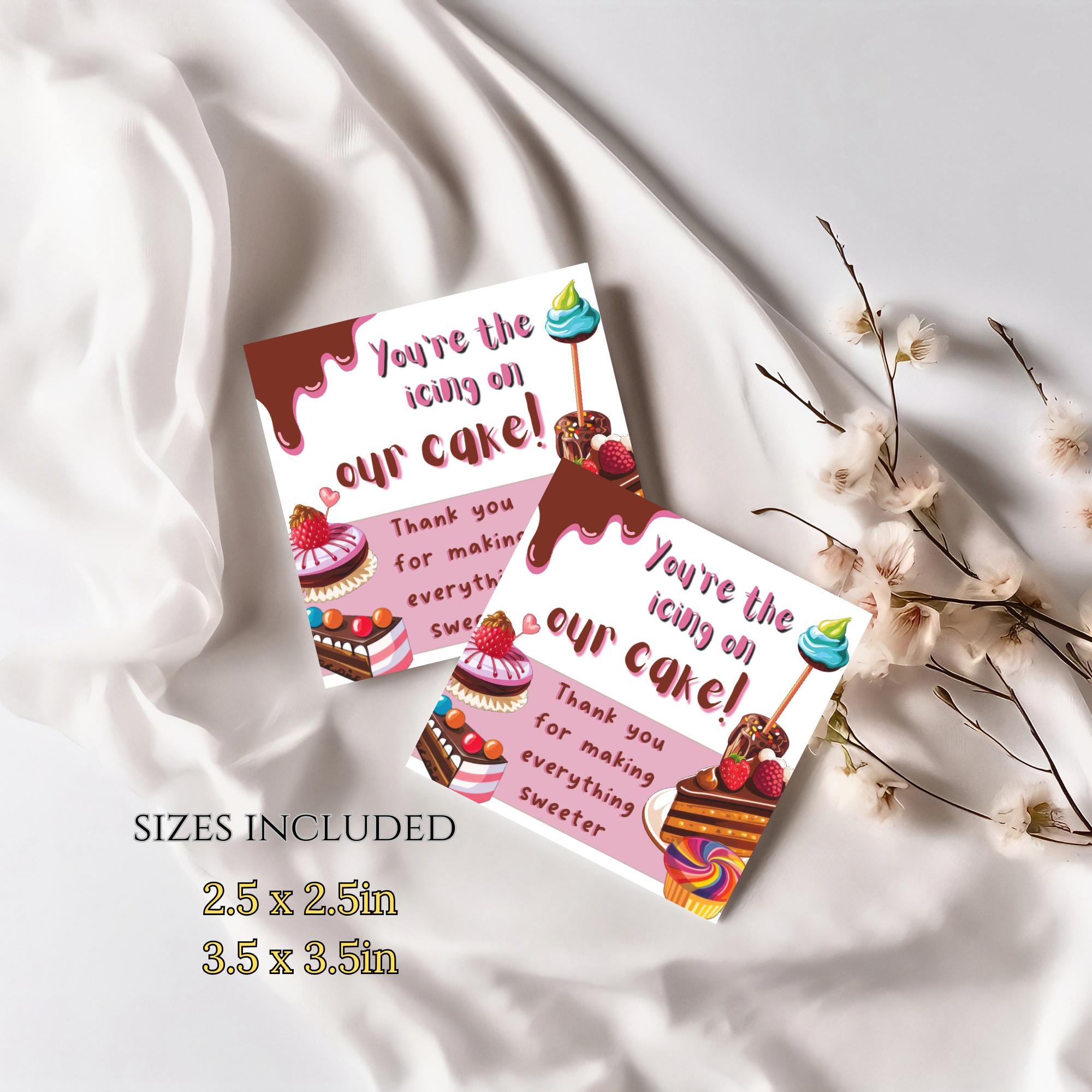 Cake Tag Employee Candy Bar Gift Tag Teacher Appreciation Thank You ...