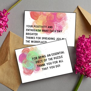 Employee Appreciation Cards: Printable Thank You Notes (digital ...