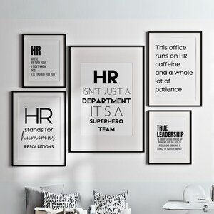 HR Sign Hr Manager Poster Bundle Gift HR Humor Office Decor Funny Human ...