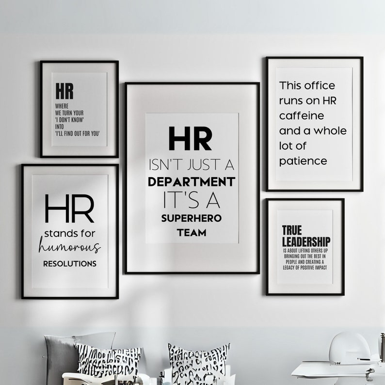 HR Sign Hr Manager Poster Bundle Gift HR Humor Office Decor Funny Human ...