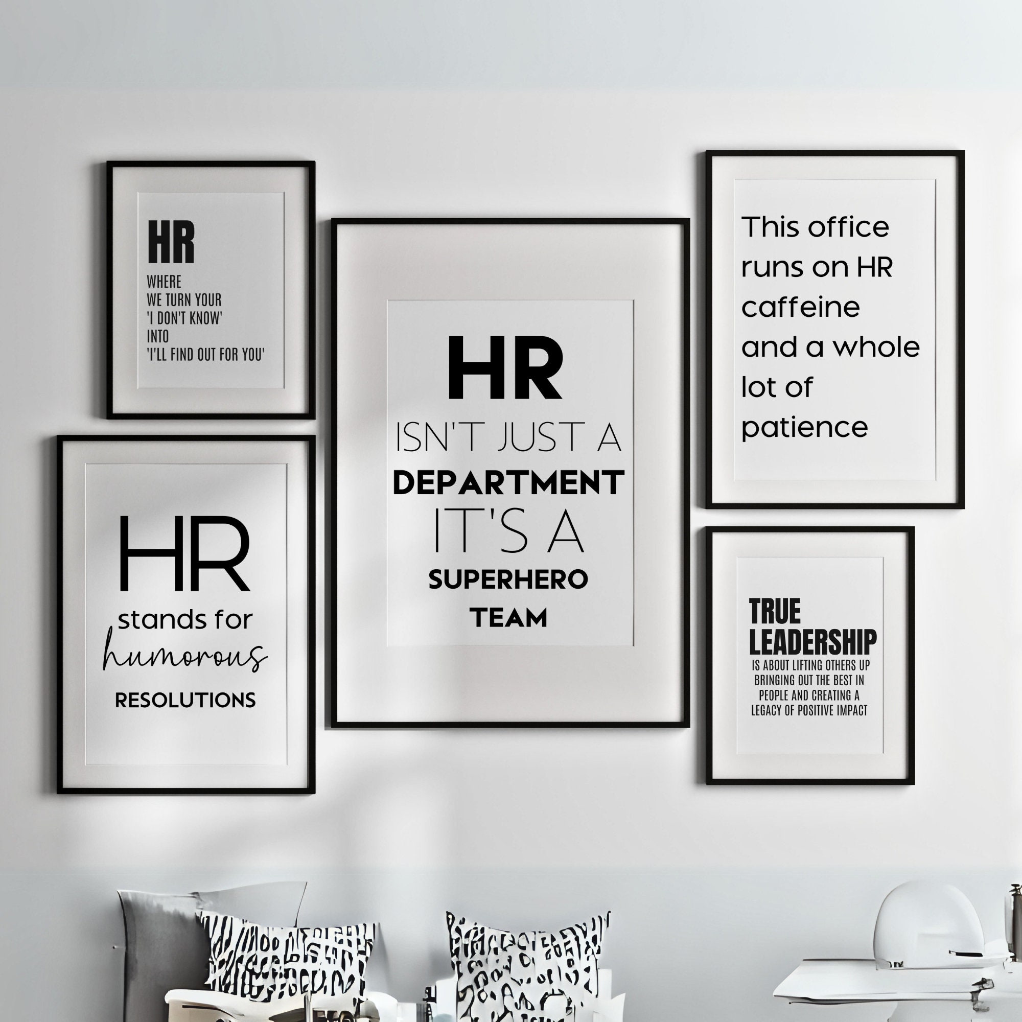 HR Sign Hr Manager Poster Bundle Gift HR Humor Office Decor Funny Human ...