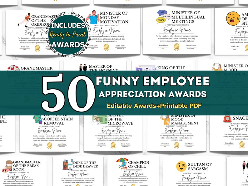 Funny Employee Appreciation Award Certificate Funny Gift for Employee ...