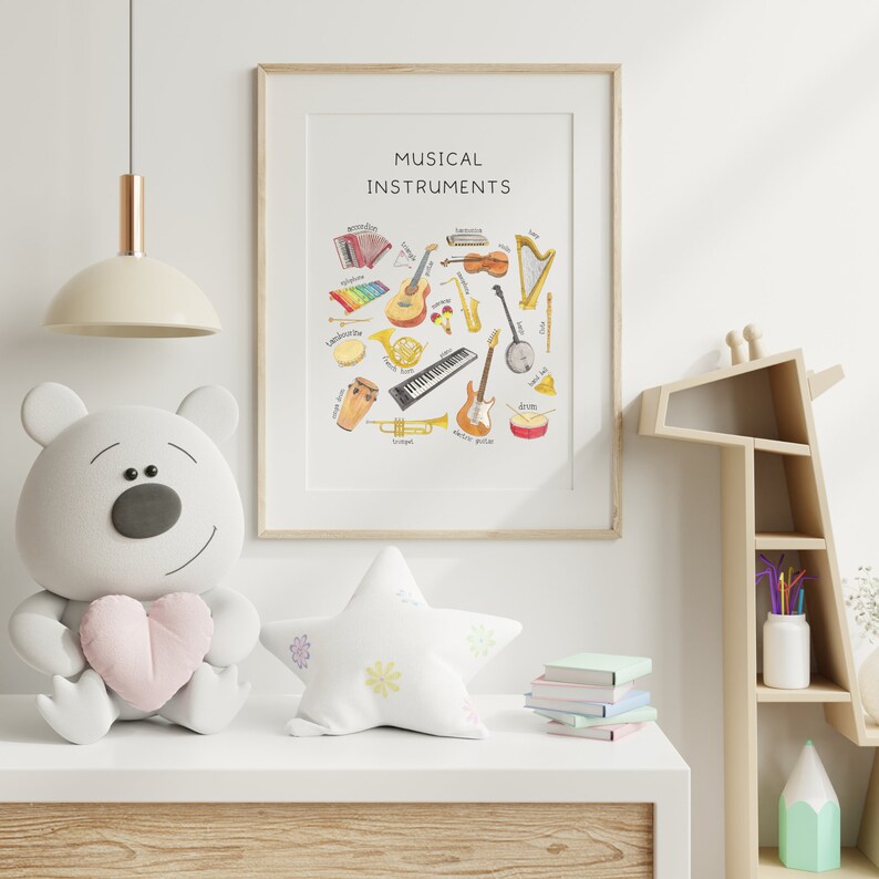 Musical Instruments Poster Homeschool Montessori Educational Printable ...