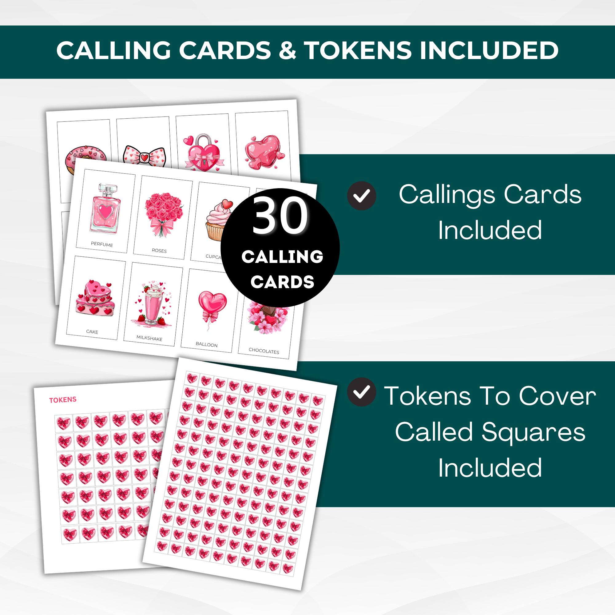 50 Valentine's Bingo Cards Printable Valentine Activity Work Valentines ...