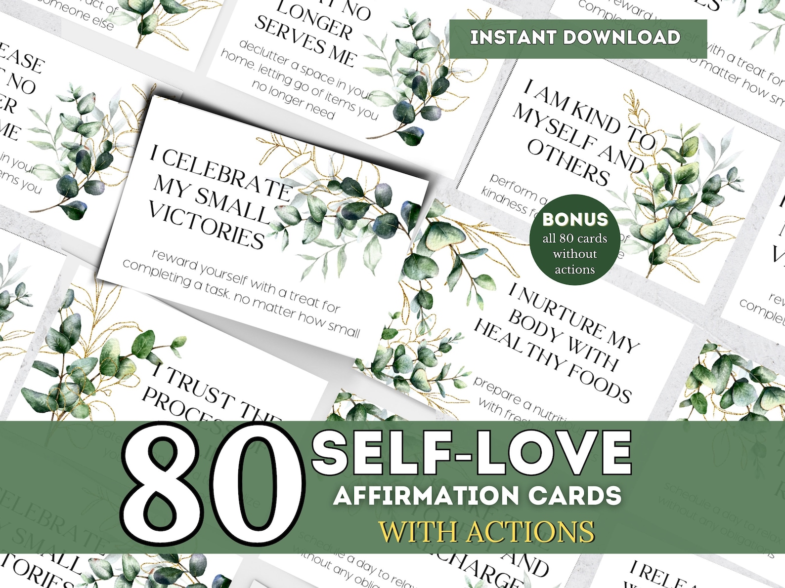 80 Self-love Affirmation Cards: Positive Quotes, Personal Growth ...