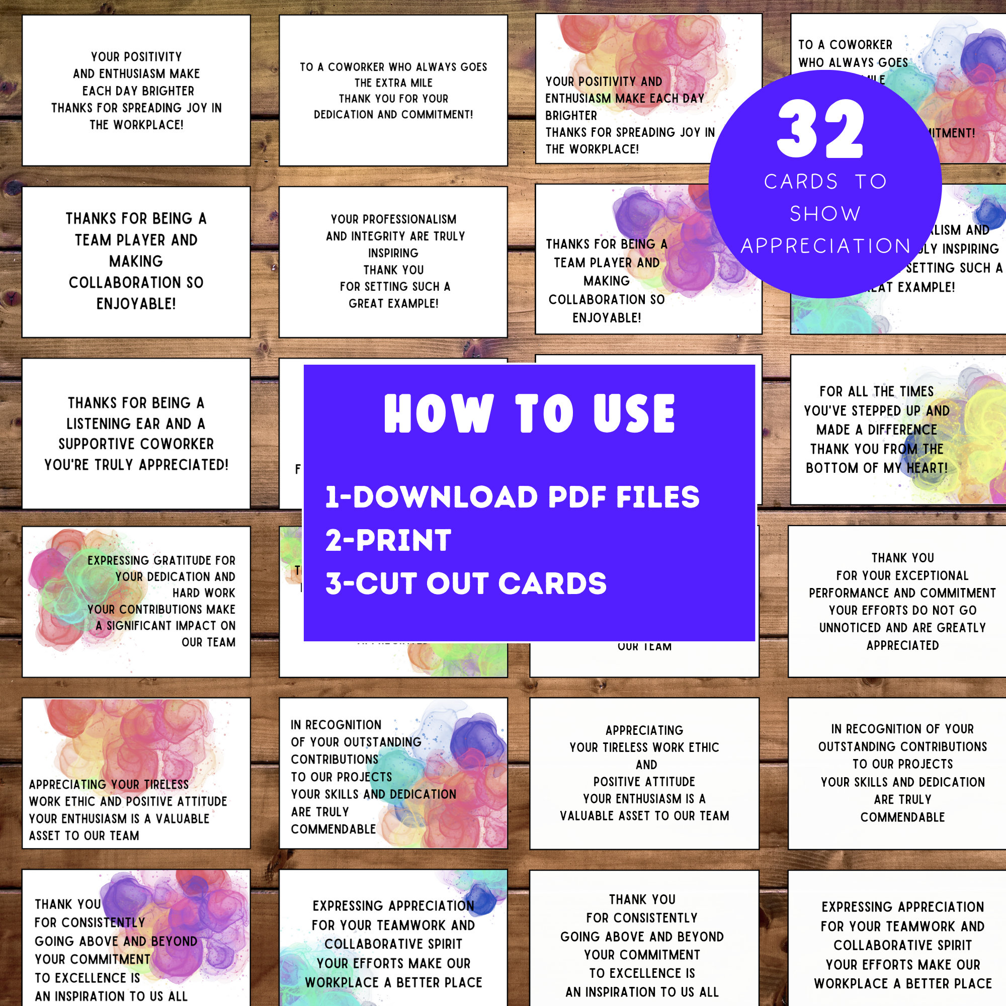 Employee Appreciation Cards Printable Coworker Gift Card Employee ...