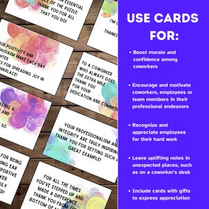 Employee Appreciation Cards: Printable Thank You Notes (digital ...