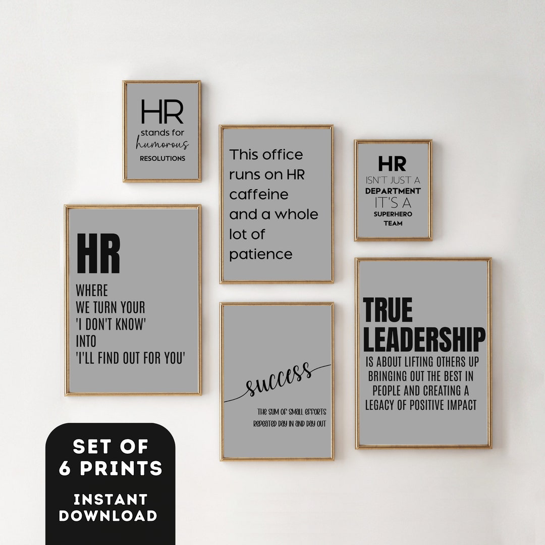 Human Resources Art Funny Office Decor Team Set Leadership Gift for ...