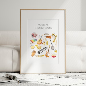 Musical Instruments Poster Homeschool Montessori Educational Printable ...