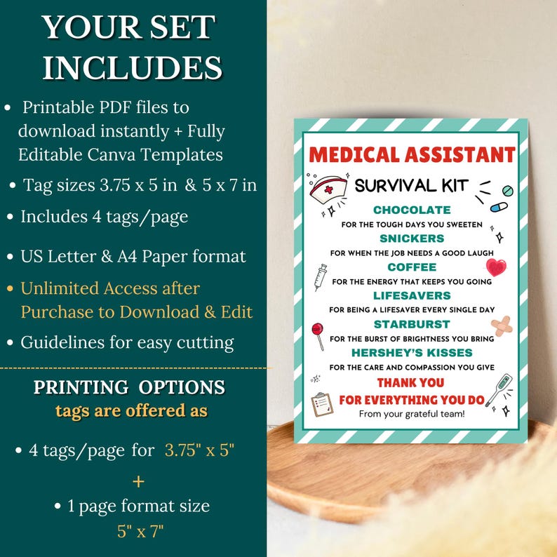 Editable Medical Assistant Week Gift Tag Printable Medical Assistant ...