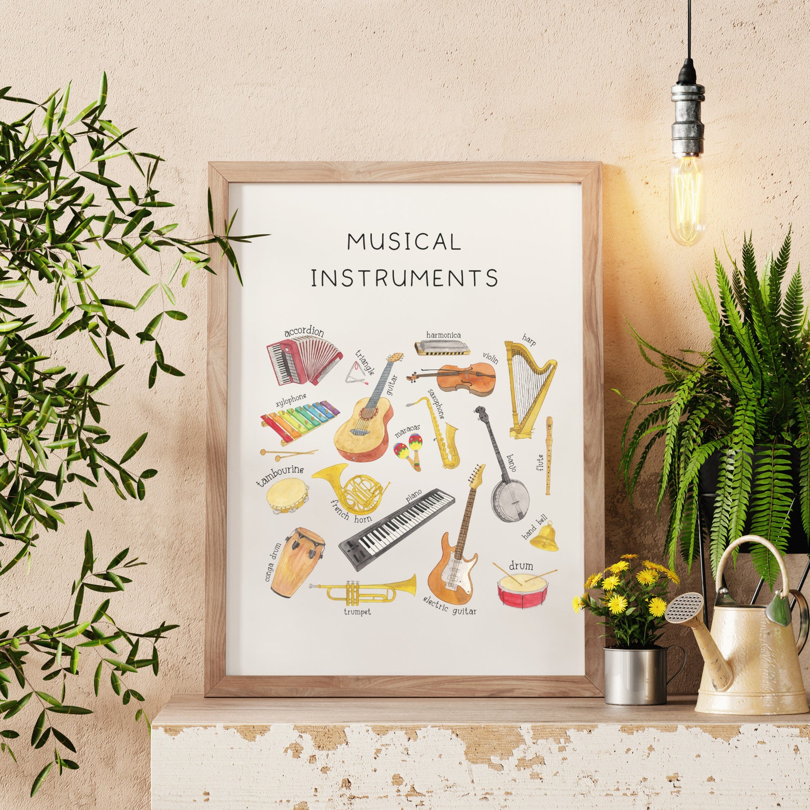 Musical Instruments Poster Homeschool Montessori Educational Printable ...