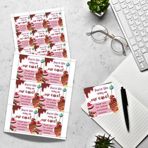 Cake Tag Employee Candy Bar Gift Tag Teacher Appreciation Thank You ...